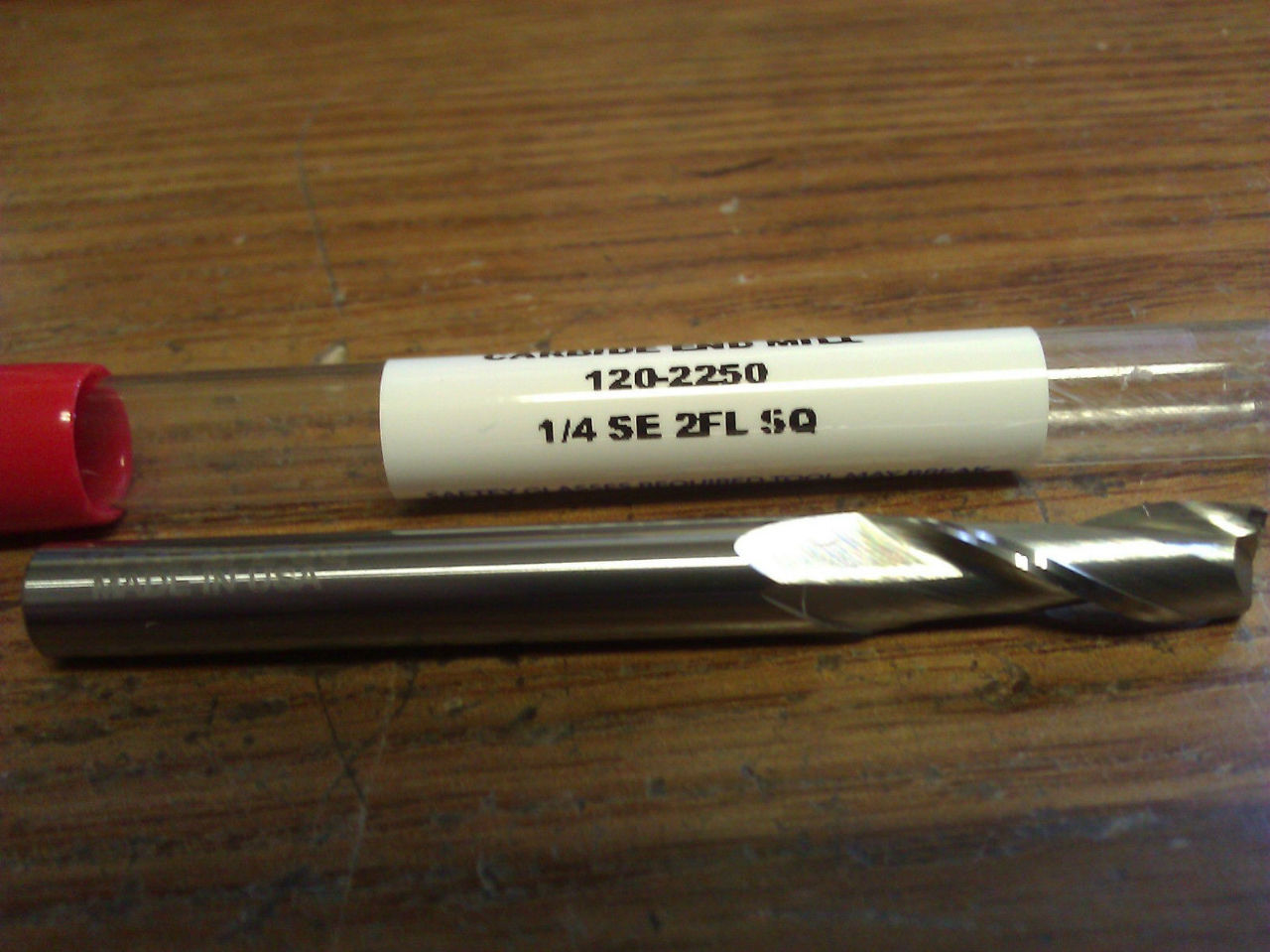  250 1 4 2 FLUTE SINGLE END CARBIDE END MILL 1 4 X 1 4 X 3 4 X 2 1