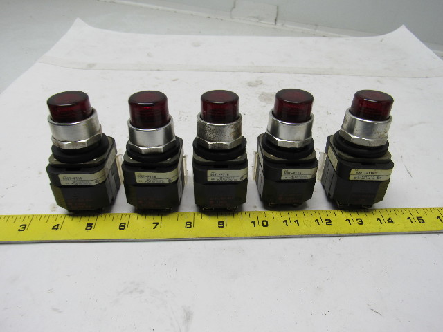 Allen Bradley 800T-PT16 series T RED Push Button Pilot Light 120v Lot of 5 | Bullseye Industrial ...