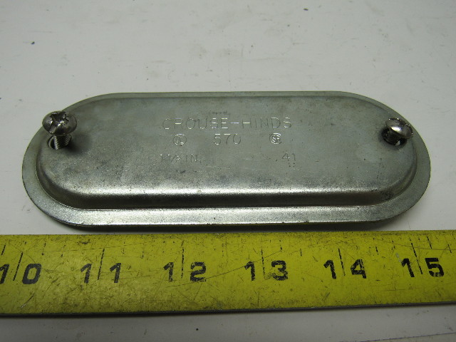 Crouse Hinds Co 570G 1-1/2" Conduit Body Cover Zinc Steel 2 1/2"x6" Lot of 7 | Bullseye ...