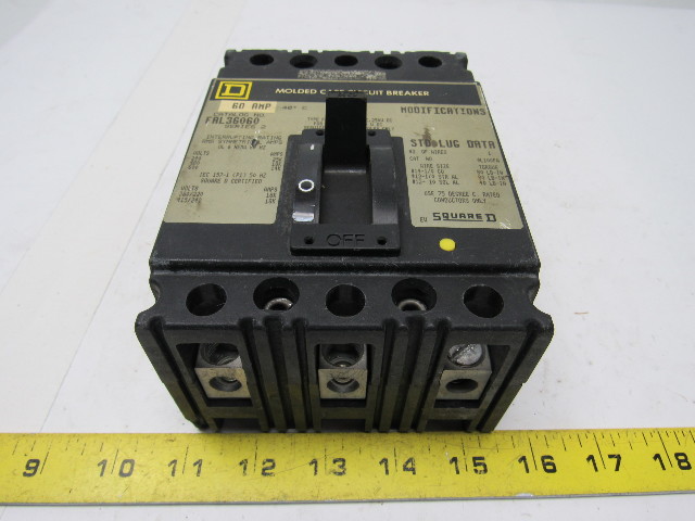 Square D FAL36060 60 Amp Circuit Breaker 600 VAC 3 Pole | Bullseye Industrial Sales