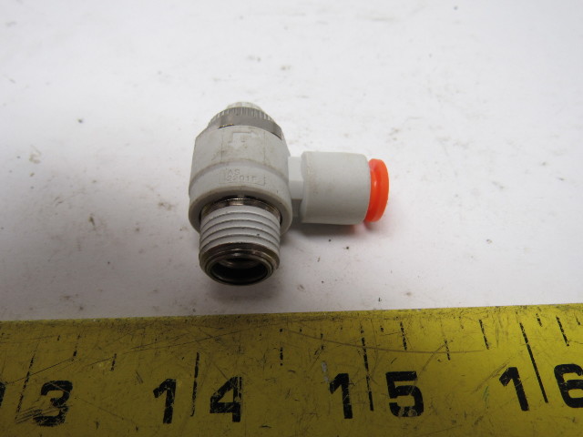 SMC AS2201F 1/4" OD Tube x 1/4" NPT Flow Control Valve Lot of 4 | Bullseye Industrial Sales