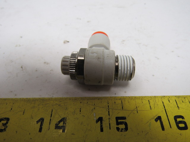 SMC AS2201F 1/4" OD Tube x 1/4" NPT Flow Control Valve Lot of 4 | Bullseye Industrial Sales