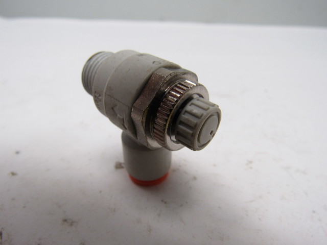 SMC AS2201F 1/4" OD Tube x 1/4" NPT Flow Control Valve Lot of 4 | Bullseye Industrial Sales