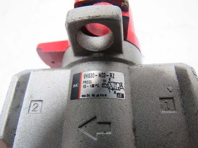 SMC VHS30-N03-RZ Pressure Relief 3 Port Lock Out Valve 3/8" Ports | Bullseye Industrial Sales