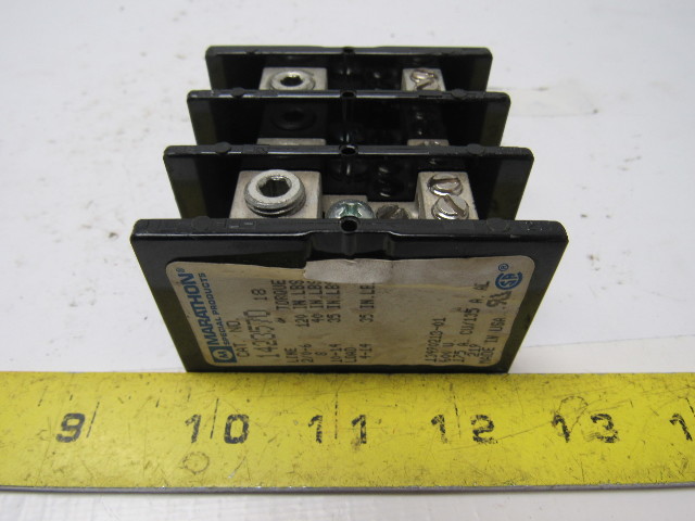 Marathon 1423570 Distribution Terminal Block 2/0-8 AWG 175A 600V Lot Of 2 | Bullseye Industrial ...