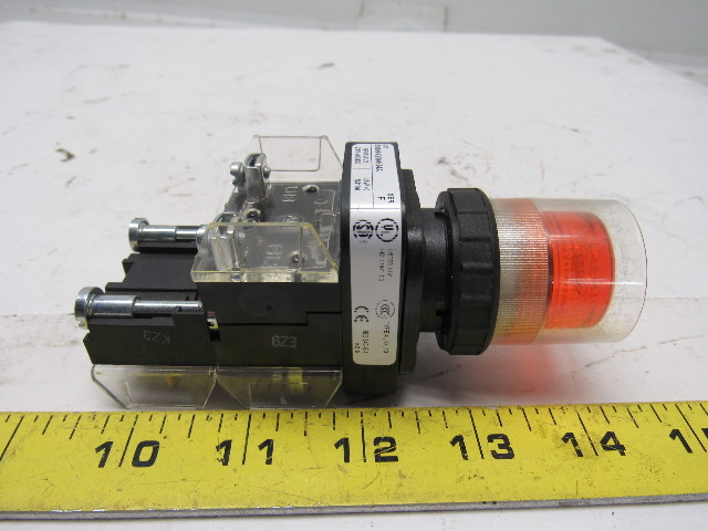 Allen Bradley 800H-QRAH24A Illuminated Momentary Contact Amber LED Push Button | Bullseye ...