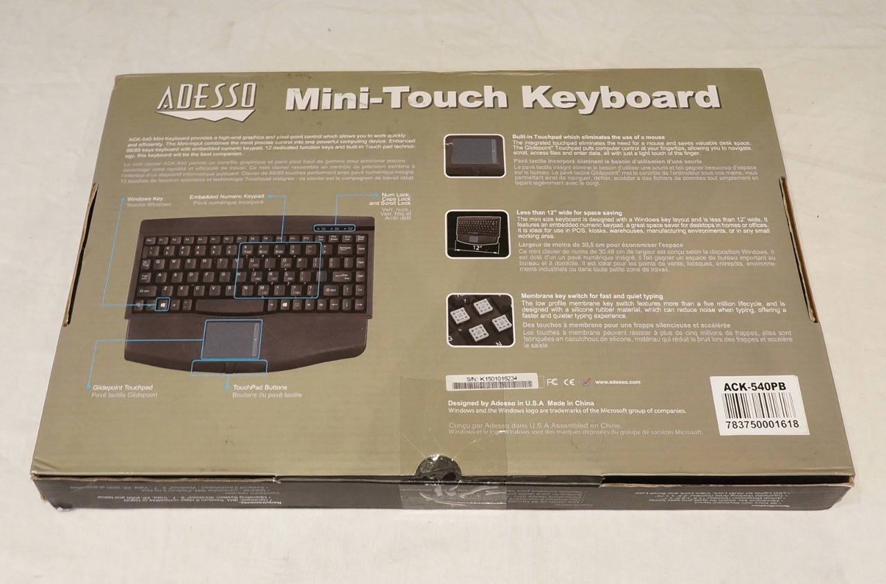 Adesso Mini Touch Keyboard Ack 540pb Black Used Mdg Sales Llc