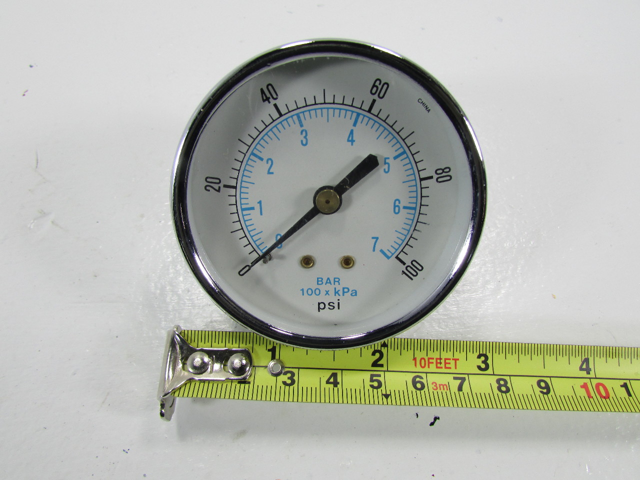  NEW 0 100 PSI BAR 100 X KPa STAINLESS STEEL PRESSURE GAUGE 1 4