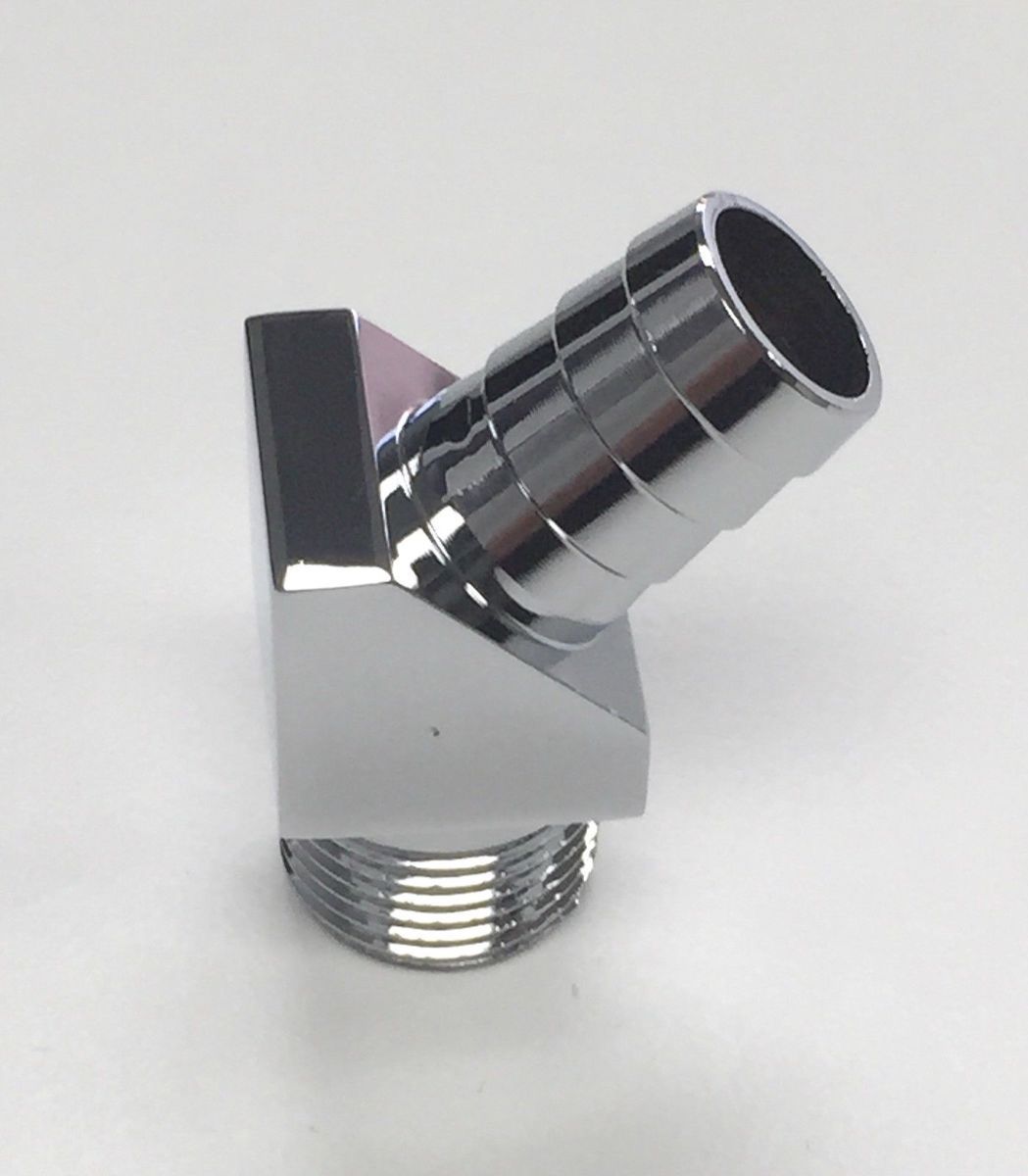 Hot Rod Chrome Aluminum 45 Deg Heater Hose Fitting 5 8 Hose X 1 2 NPT