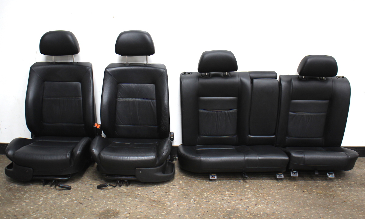 Full Black Heated Leather Seat Set 93-99 VW Jetta GLX Golf MK3 VR6 ...
