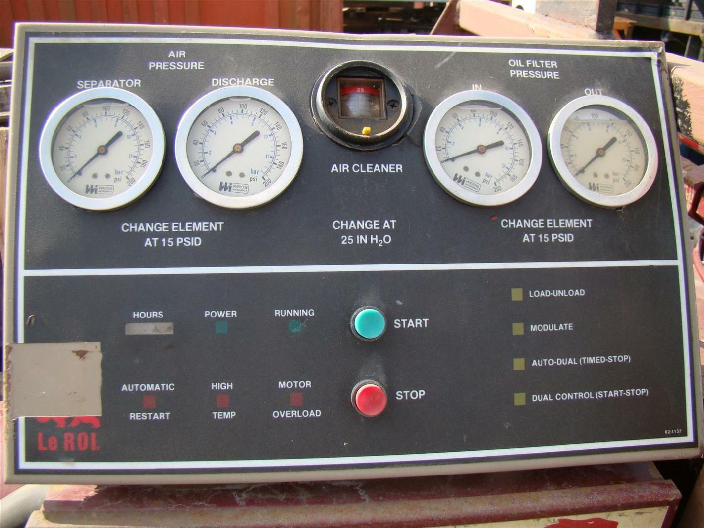 Portable LeROI Compressor with Lincoln AC Motor 40HP 1765 4166X838 ...