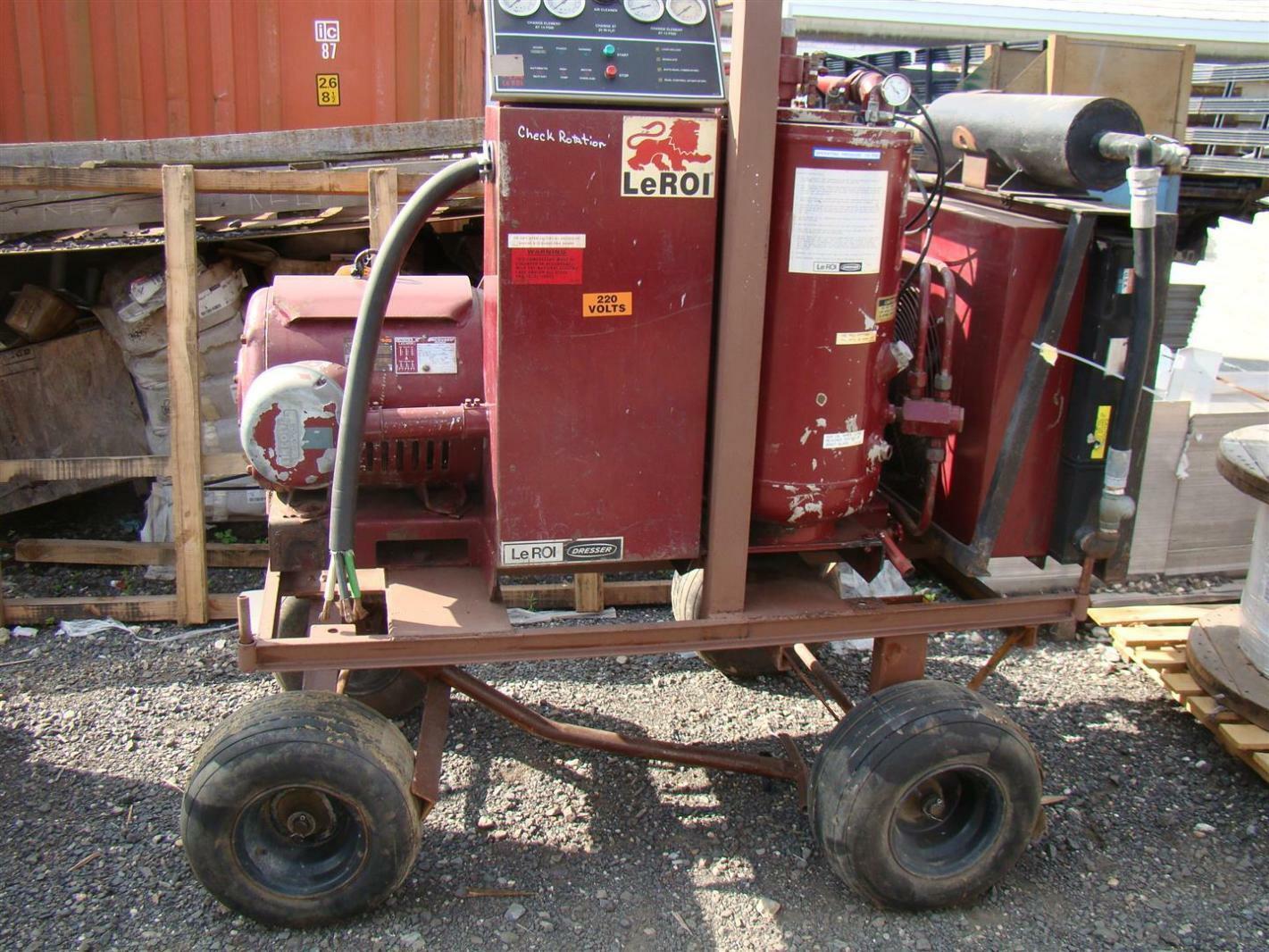 Portable LeROI Compressor with Lincoln AC Motor 40HP 1765 4166X838 ...