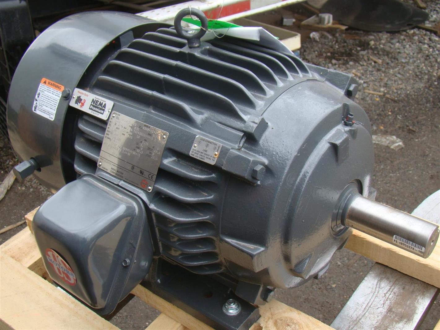 US Motors Nidec 3 Phase Electric Motor 5 HP 885 RPM Model 15703378-100