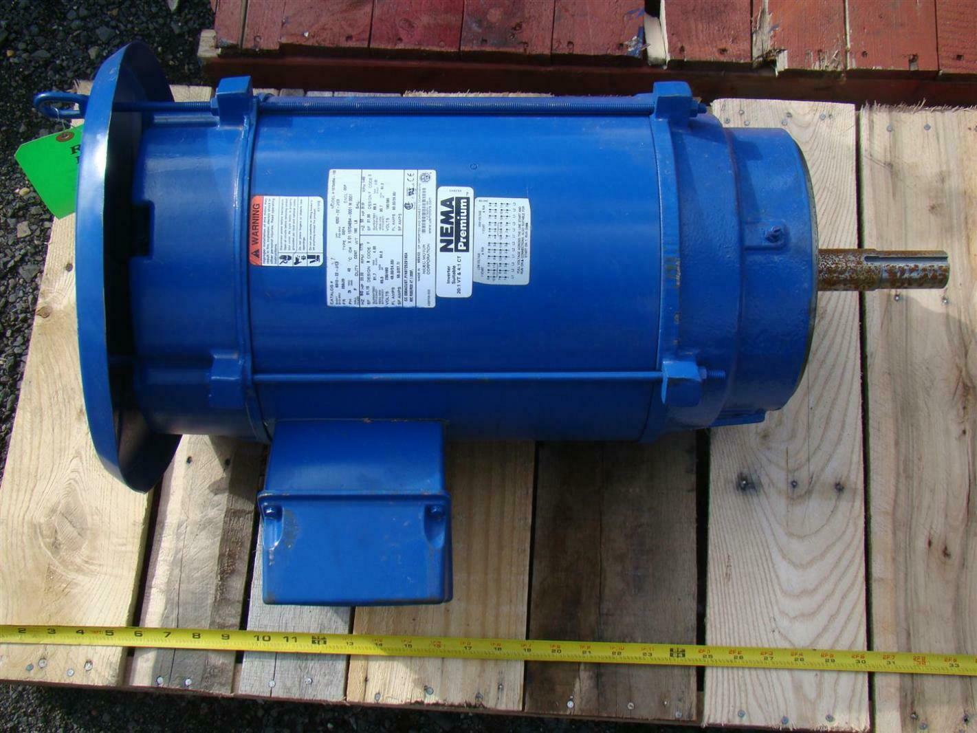 US Motors Nidec 3 Phase Electric Motor 20 HP Inverter Duty 1775 RPM ...