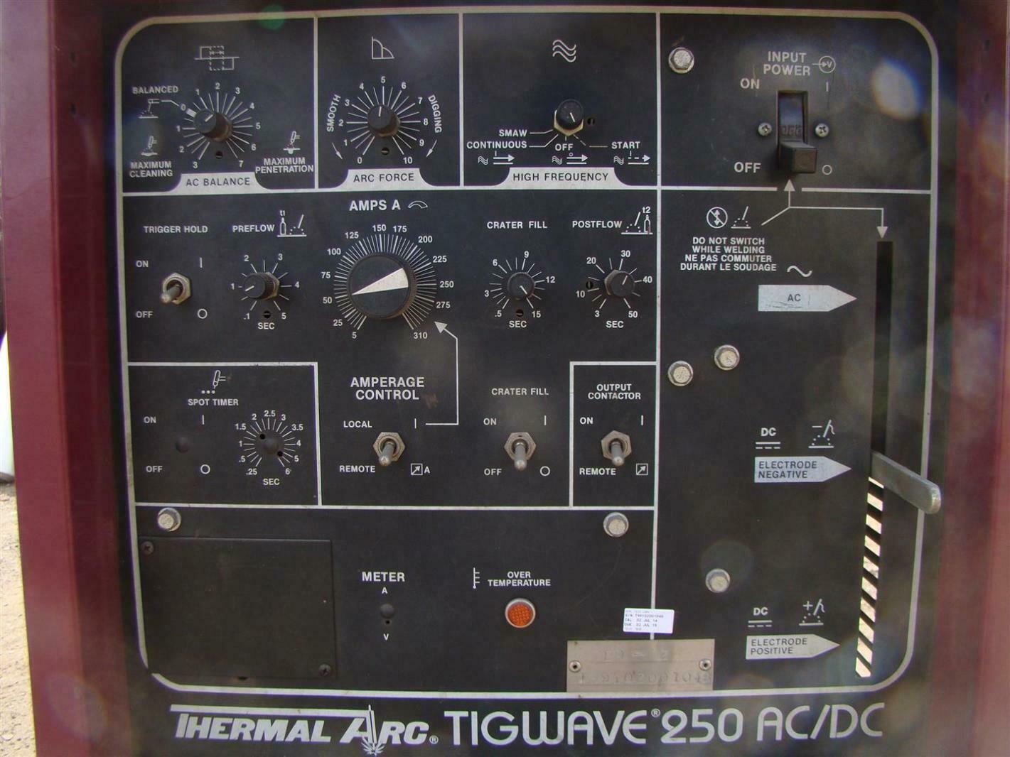 Thermal Arc Tig Welder 1-PH 200/230/460/575V , Tigwave 250 AC/DC ...
