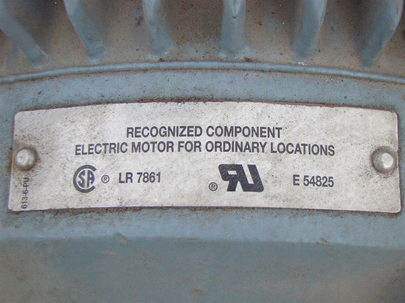 Reliance Electric AC Motor 15HP, 1765 RPM, Frame: 254T (460v/3PH/60Hz ...