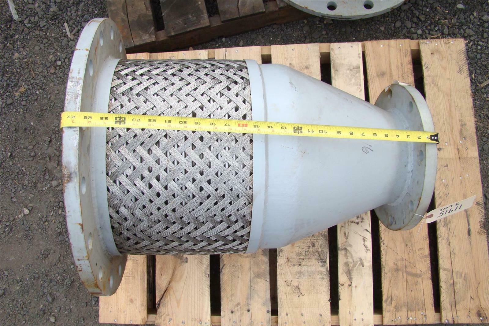 Metraflex 16x8 Flex Connector, SS Braided Reducer Flange , 16" x 8 ...
