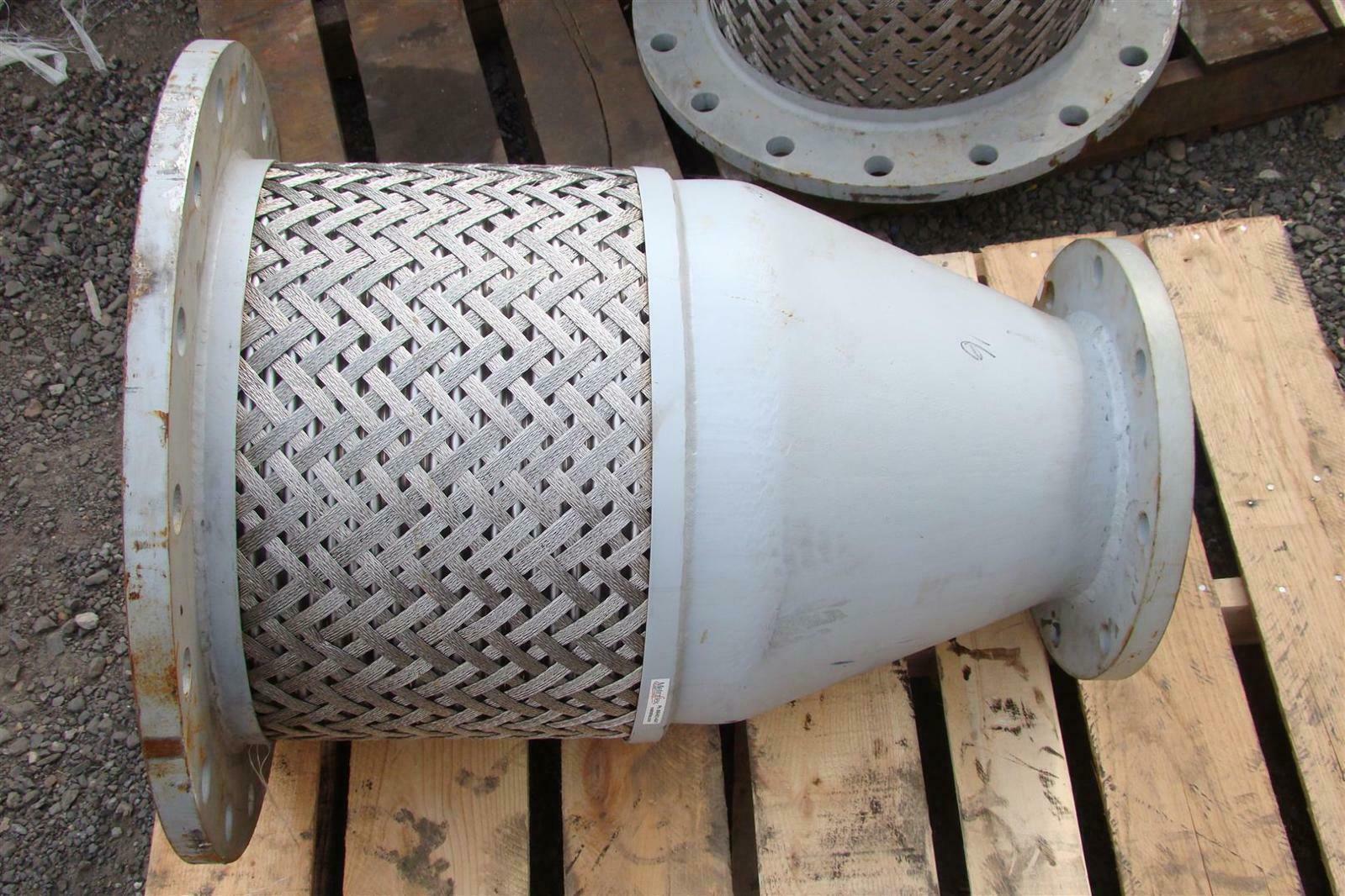 Metraflex 16x8 Flex Connector, SS Braided Reducer Flange , 16" x 8 ...