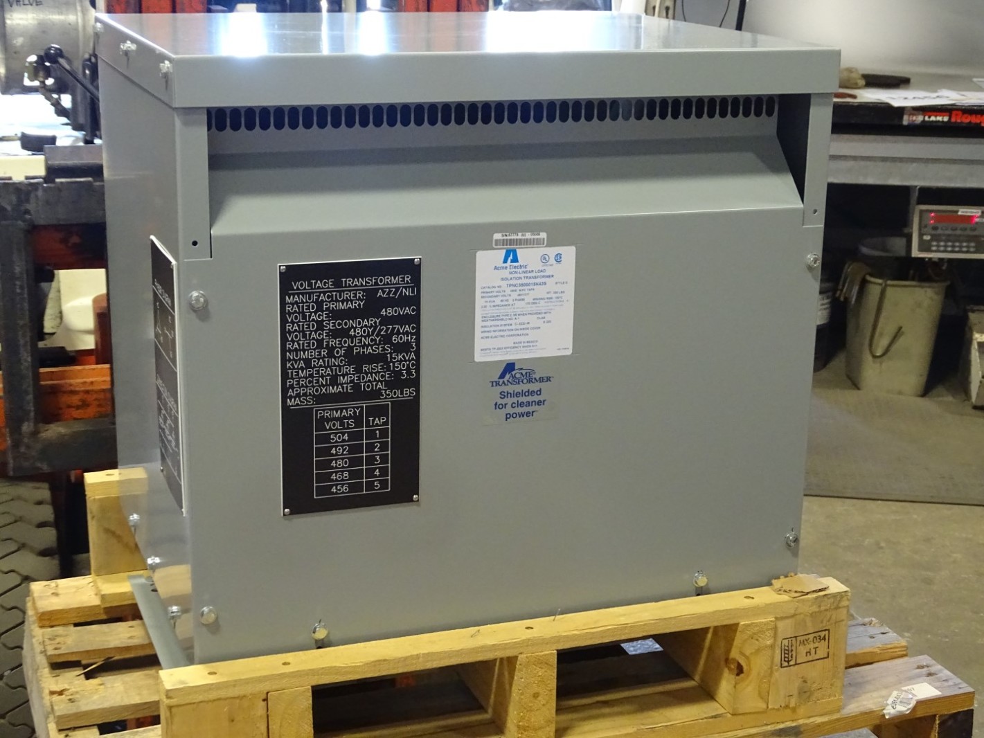 Acme 15 kVA Transformer 480D x 480Y/277v 3-PHASE TPNC3500015K43S ...