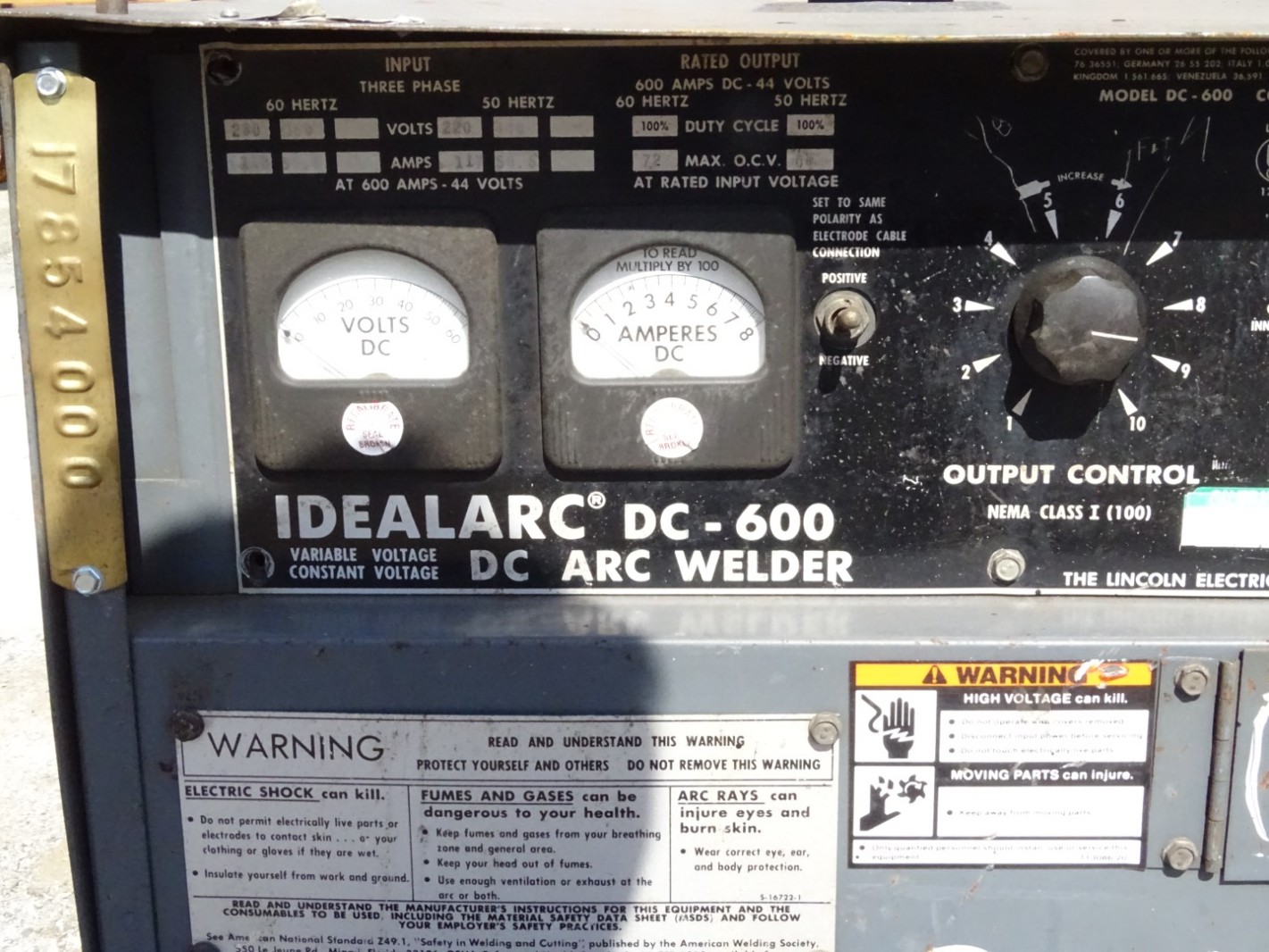 Lincoln Electric DC Arc Welder , IdealArc DC-600 | Joseph Fazzio ...