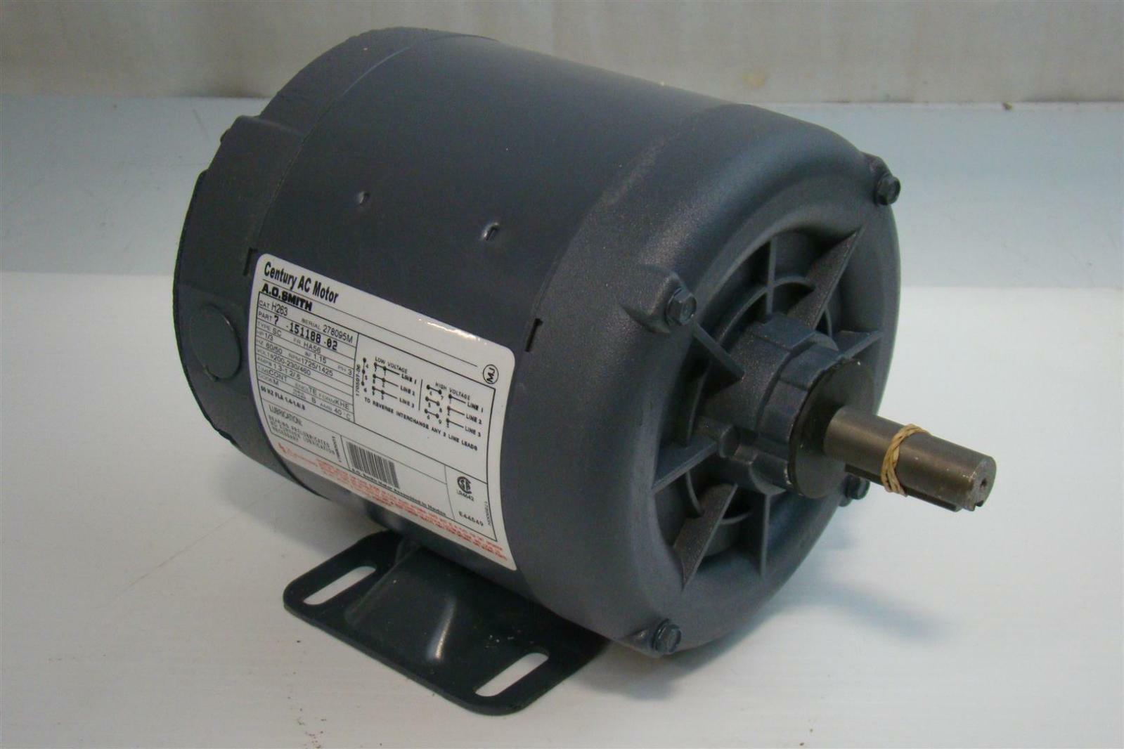 AO Smith Corporation SC AC Motor 200-230/460V 1.3-1.2/.6AMPS 1725/1425 ...
