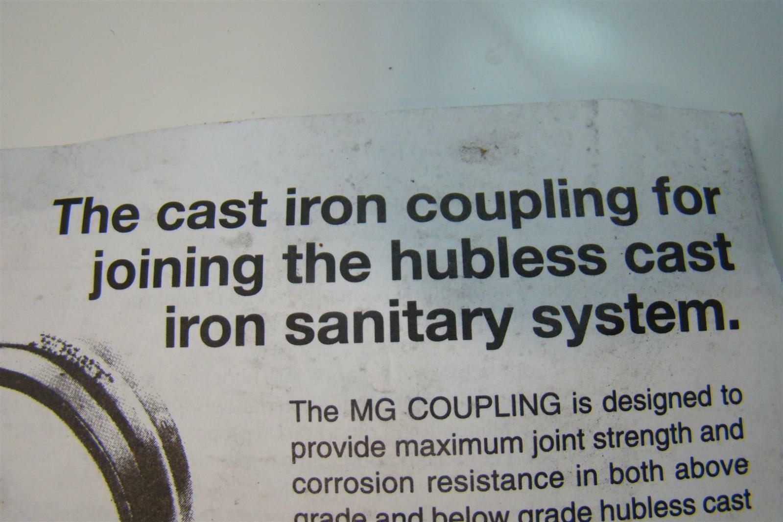 MG Piping Coupling Hubless Cast Iron Sanitary Coupler ASTM A-1056 ...