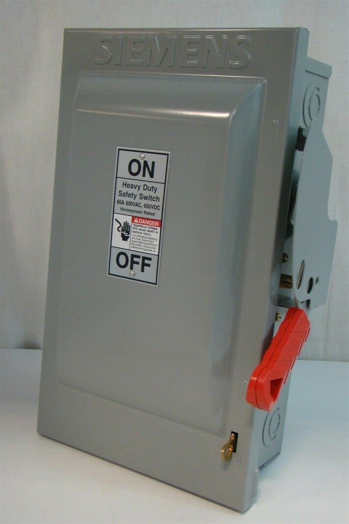 Siemens Heavy Duty Safety Switch 600V Indoor 60Amps HF362 | eBay