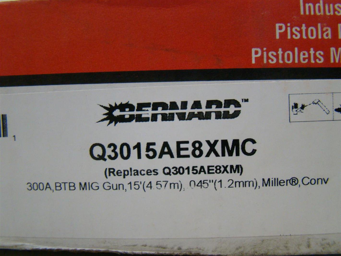 Bernard 300A Industrial BTB Mig Gun 15', for Miller Q3015AE8XMC | eBay