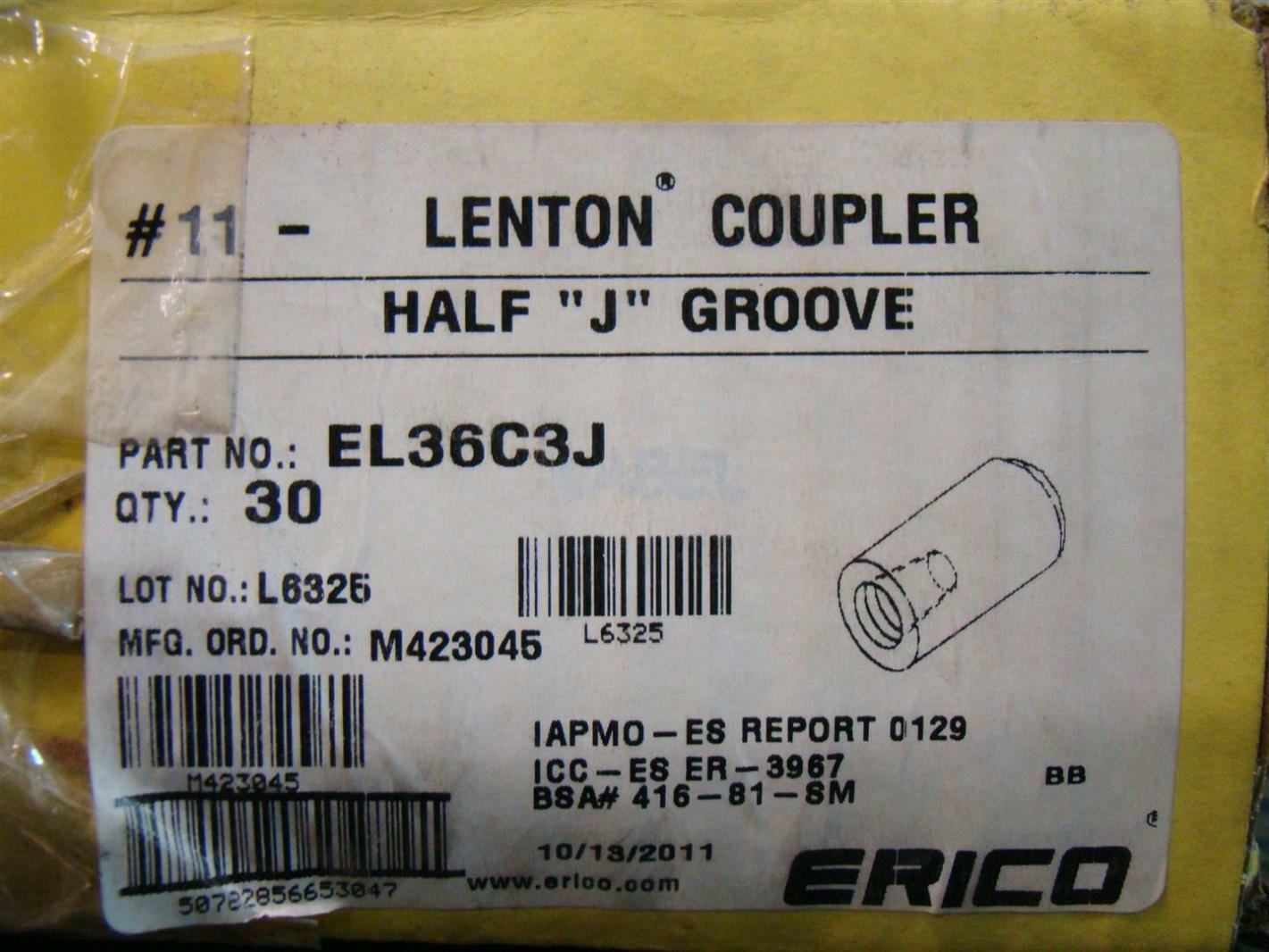 (30) Lenton Erico Half "J" Groove ICBO# 3967 BSA# 416-81-SM #11 T2 ...