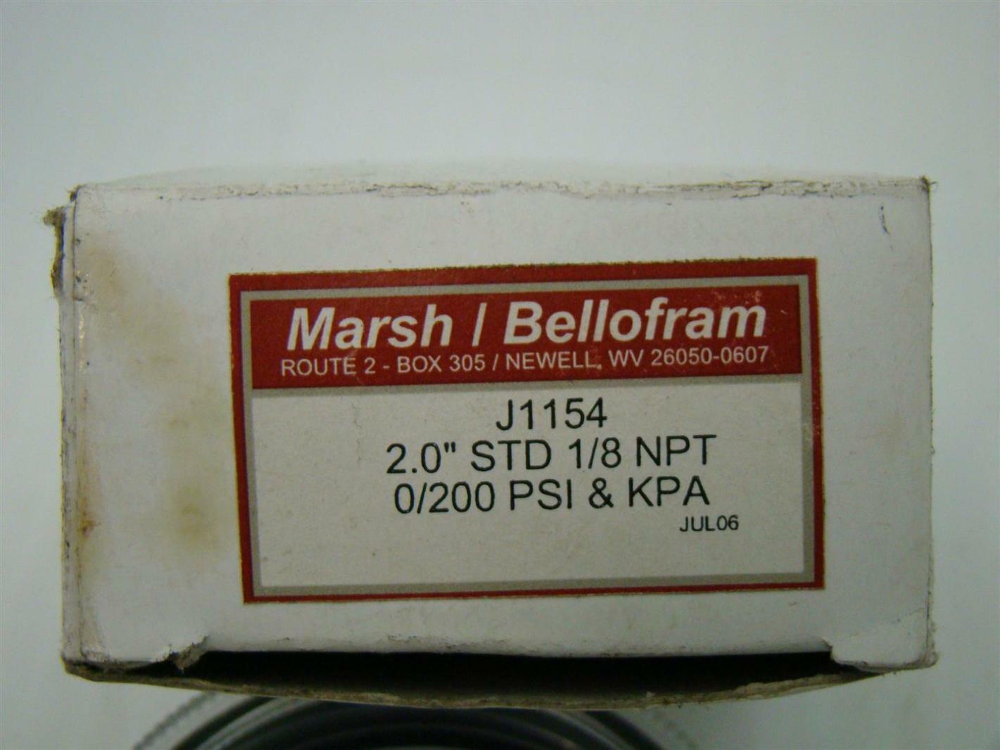 Marsh I Bellofram 2.0" STD 1/8 NPT 200PSI Gauge J1154 | Joseph Fazzio ...