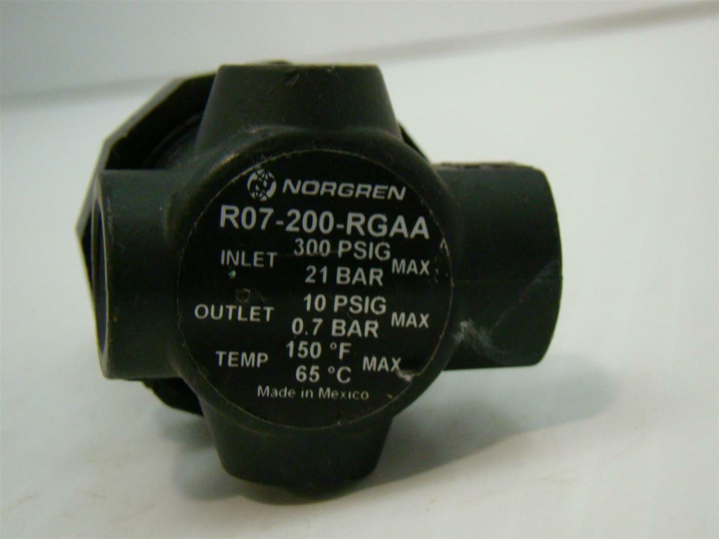 Norgren PRESSURE REGULATORS 300PSIG R07-200-RGAA | Joseph Fazzio ...