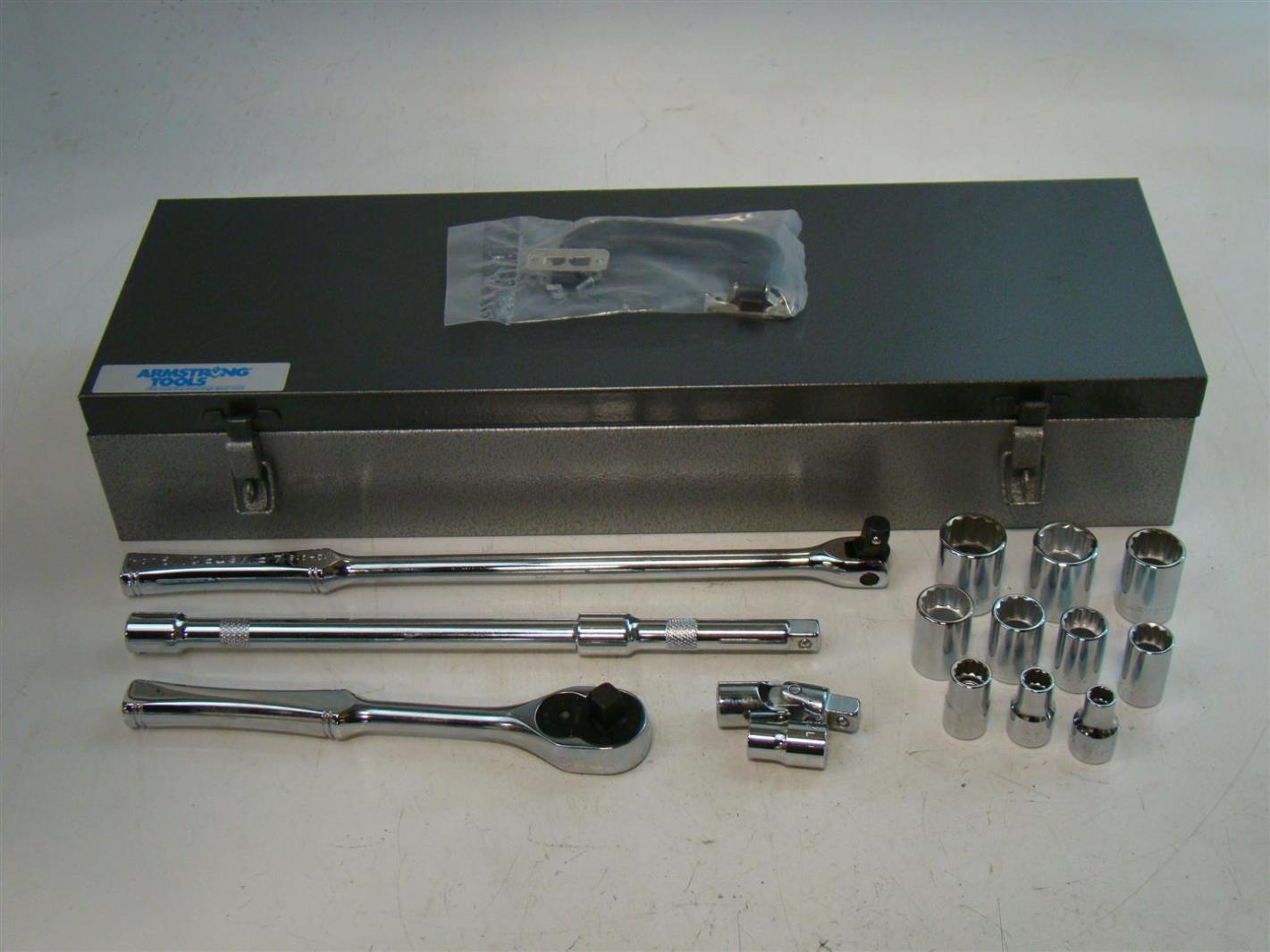 Armstrong Tools 1/2" DR Socket Set Chrome 16 Tools 16-354 | eBay