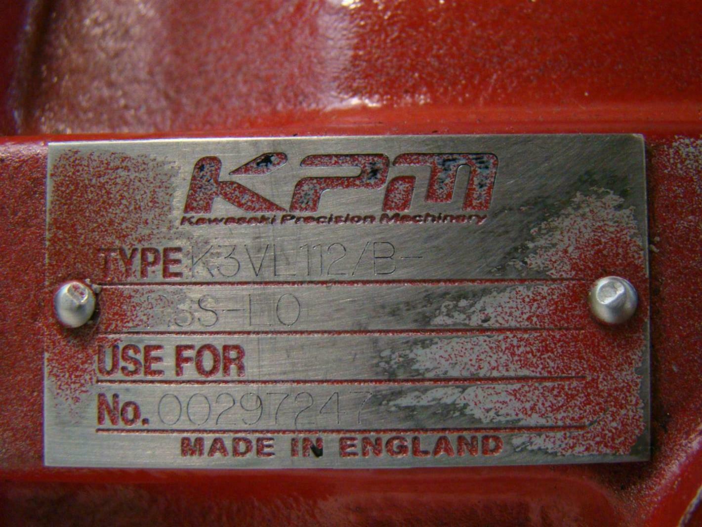 Kawasaki KPM Piston Pump 21M11 AD1 00297247 K3VL140 K3VL112/B-RSS-L0 ...