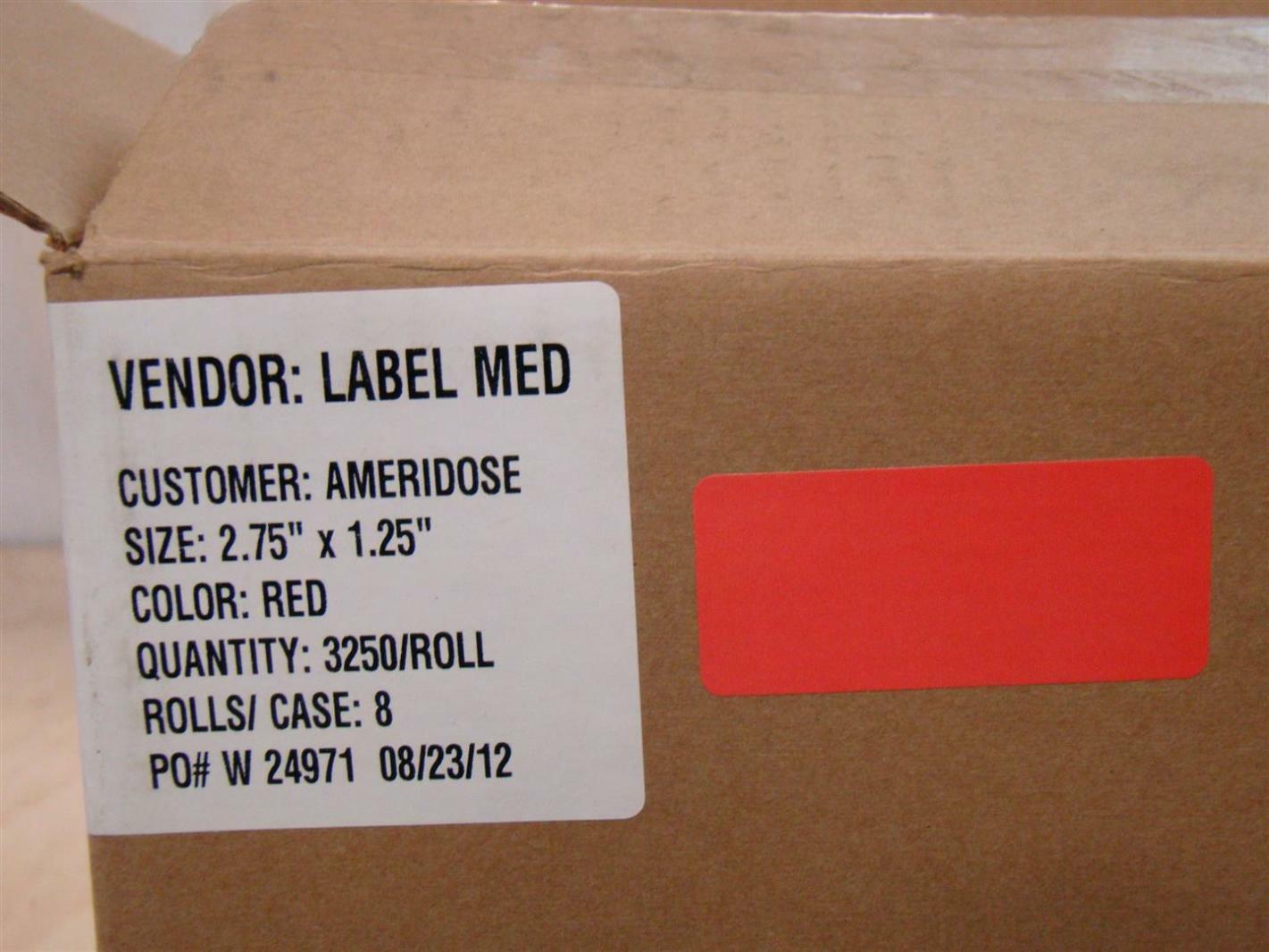 (8) Label Med 2.75" x 1.25" red label 24971 | Joseph Fazzio, Incorporated