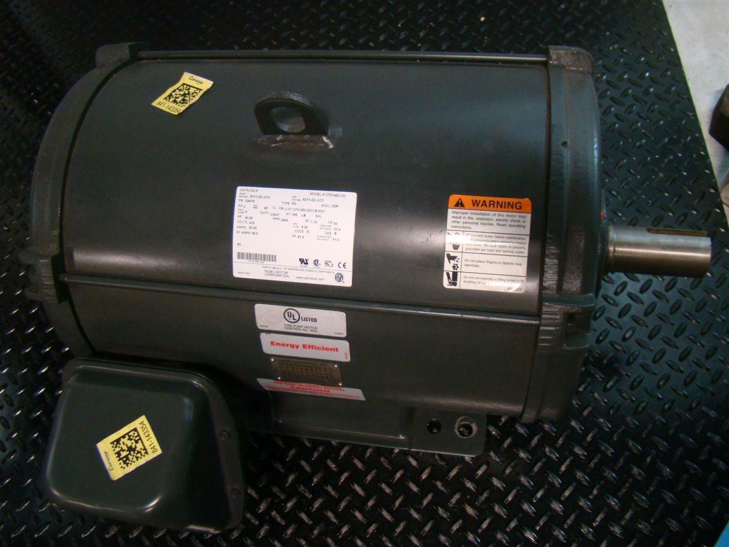 US Motors 40hp 415V PH3 52Amps Frame:324TS 13701450-100 | Joseph Fazzio ...