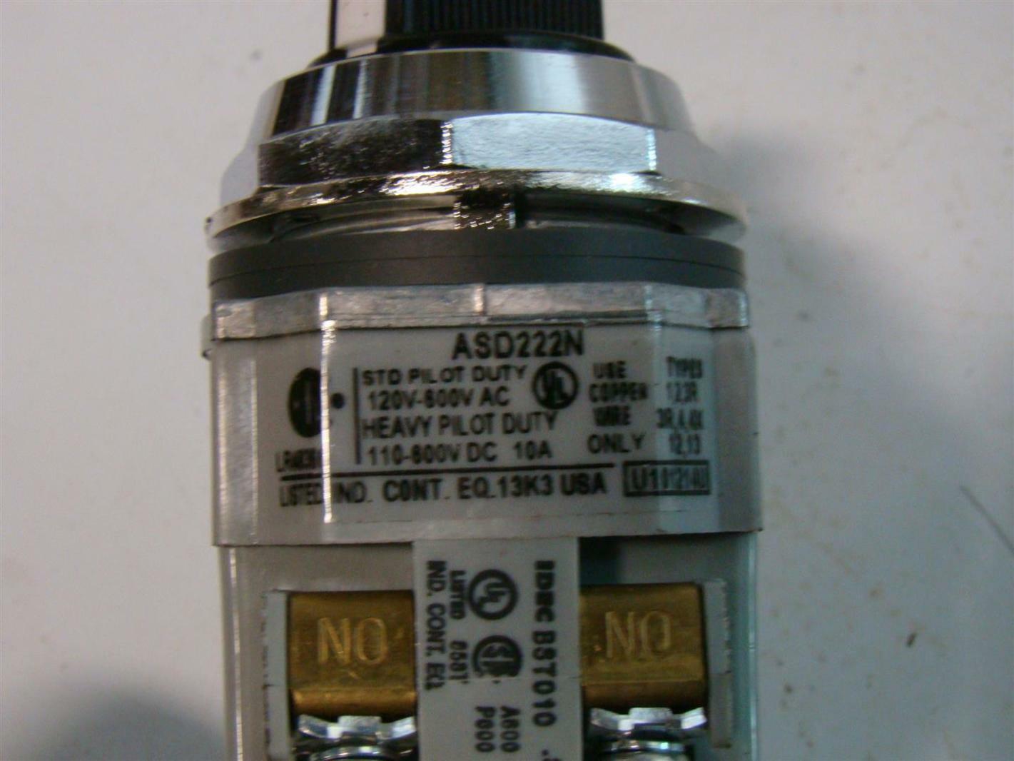 Idec Selector Switch 120V-600Vac 10A ASD222N | Joseph Fazzio, Incorporated