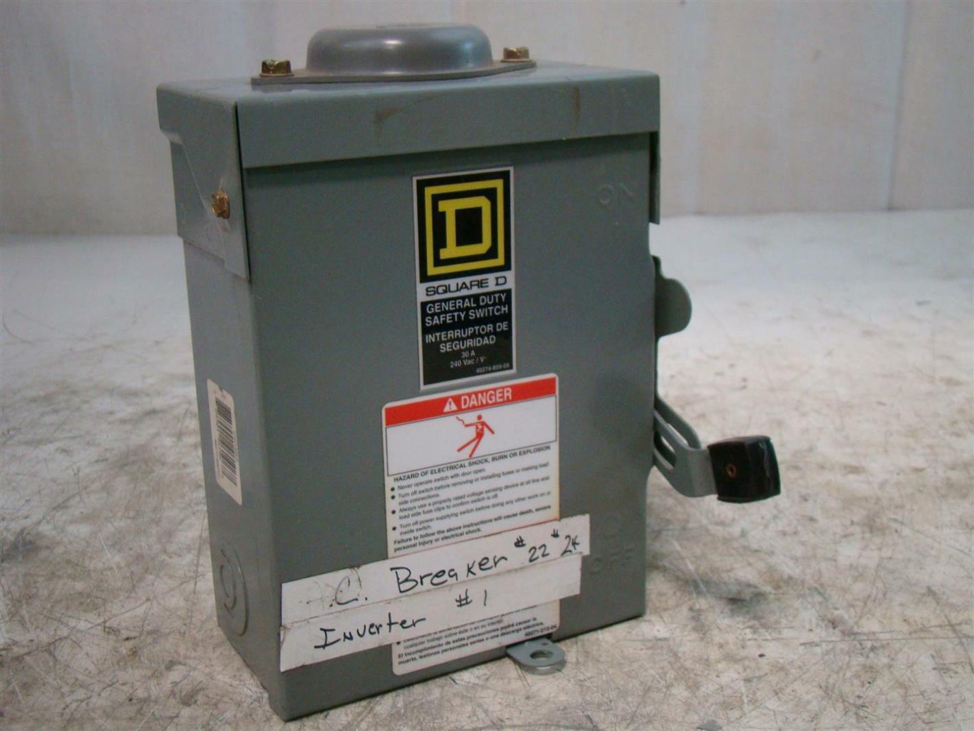 Square D safety switch Enclosure 30A 240Vac D321NRB | Joseph Fazzio ...