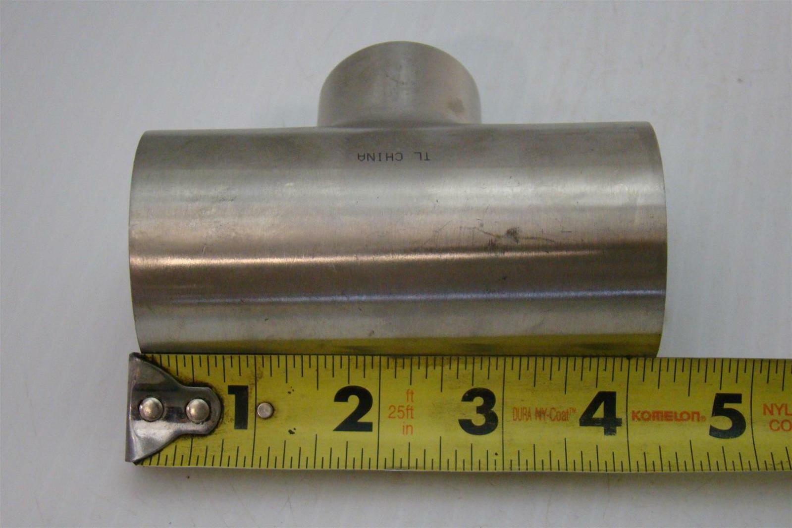 2" x 1-1/2" Stainless Steel Tri Clamp Sanitary Reducing Tee Weld End ...