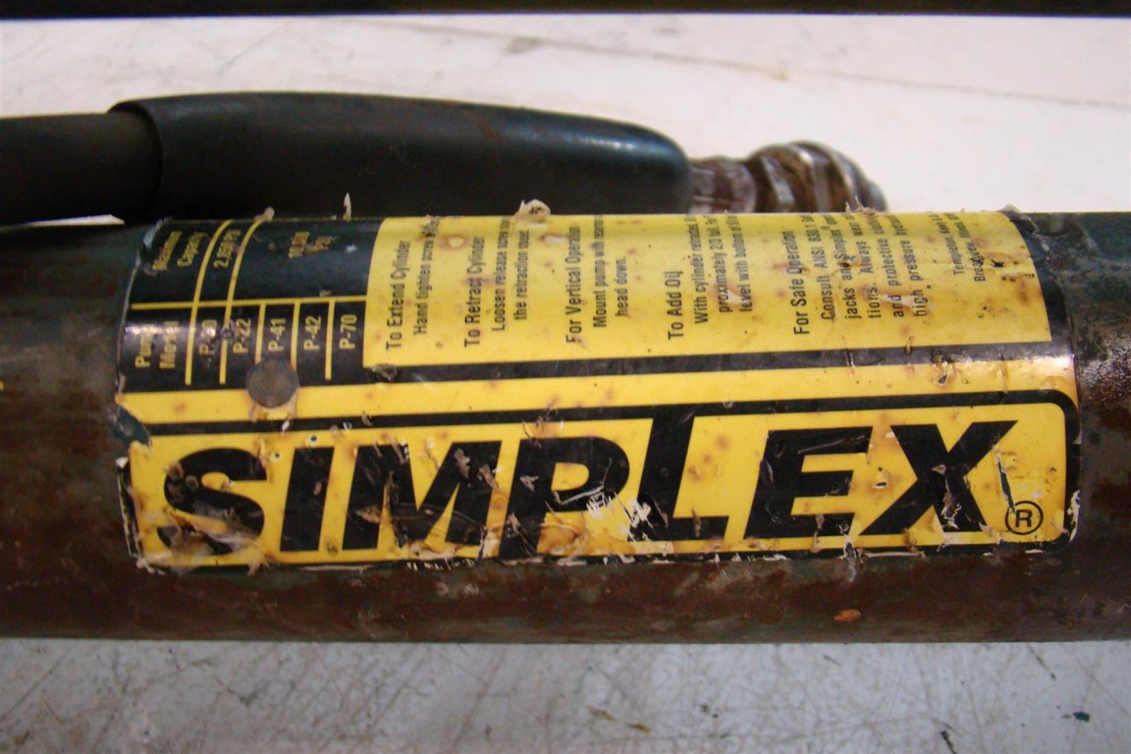 Simplex Hydraulic Hand Pump 10,000psi i P-20,P-22,P-41,P-42,P-70 | eBay