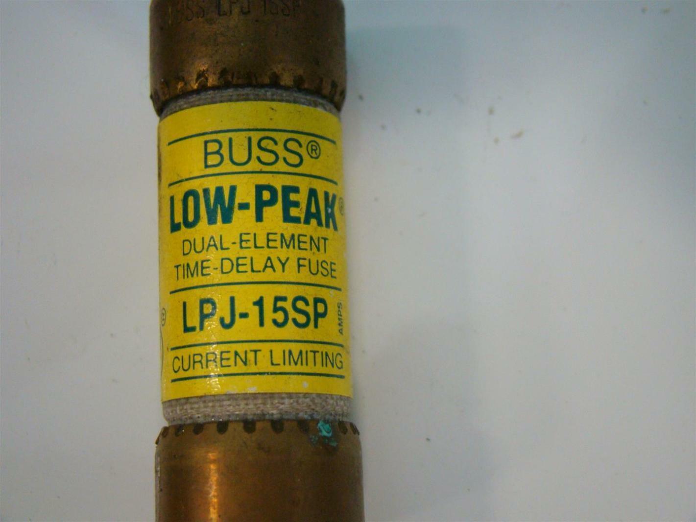 Bussmann 15 AMP Fuses Low-Peak Class J 600Volts LPJ-15SP | Joseph ...