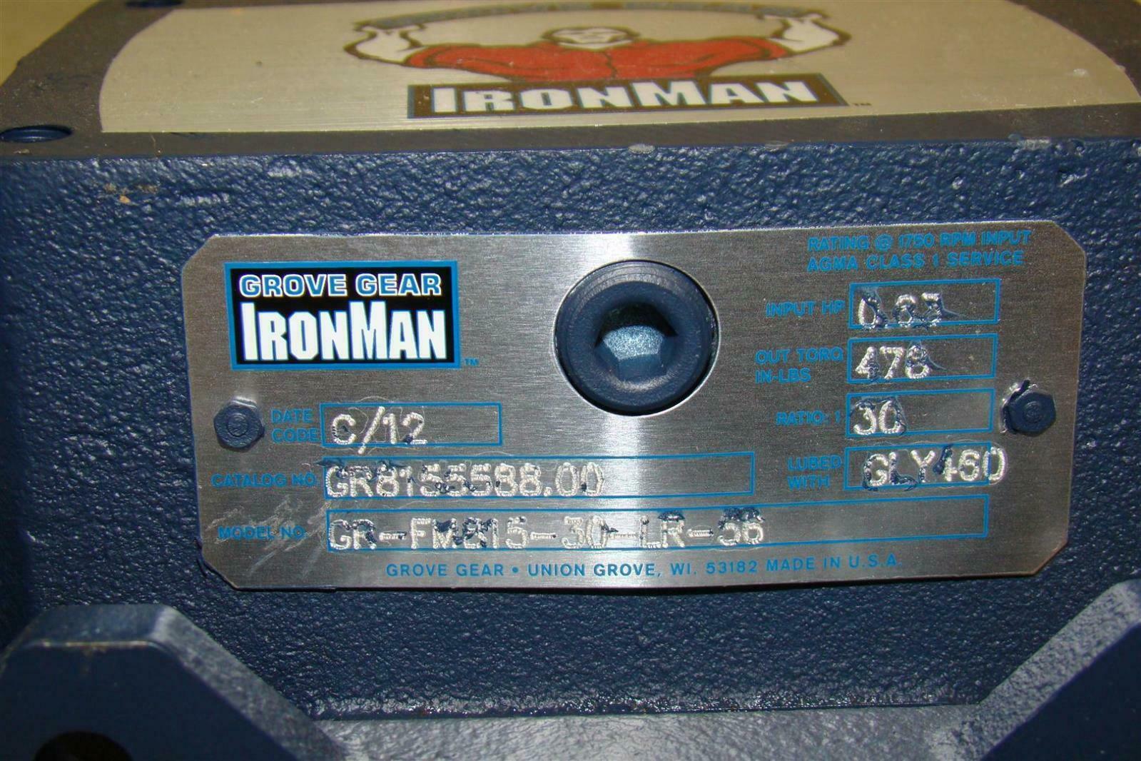 Grove Gear Ironman Gear Reducer D/10 4.389 Ratio 1:50 GLY460 | Joseph ...