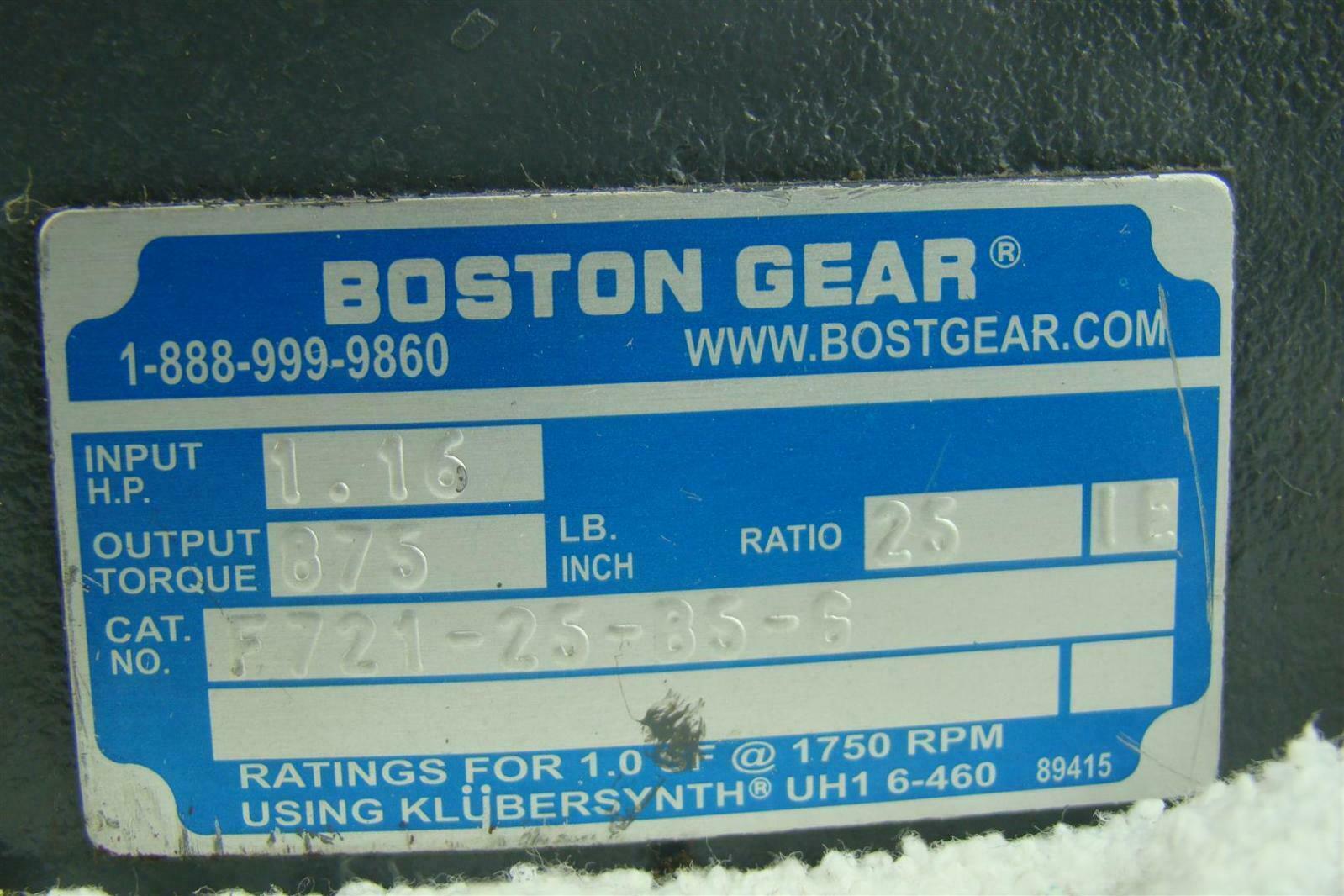BOSTON GEAR BOX, RATIO 25 F721-25-B5-G | Joseph Fazzio, Incorporated