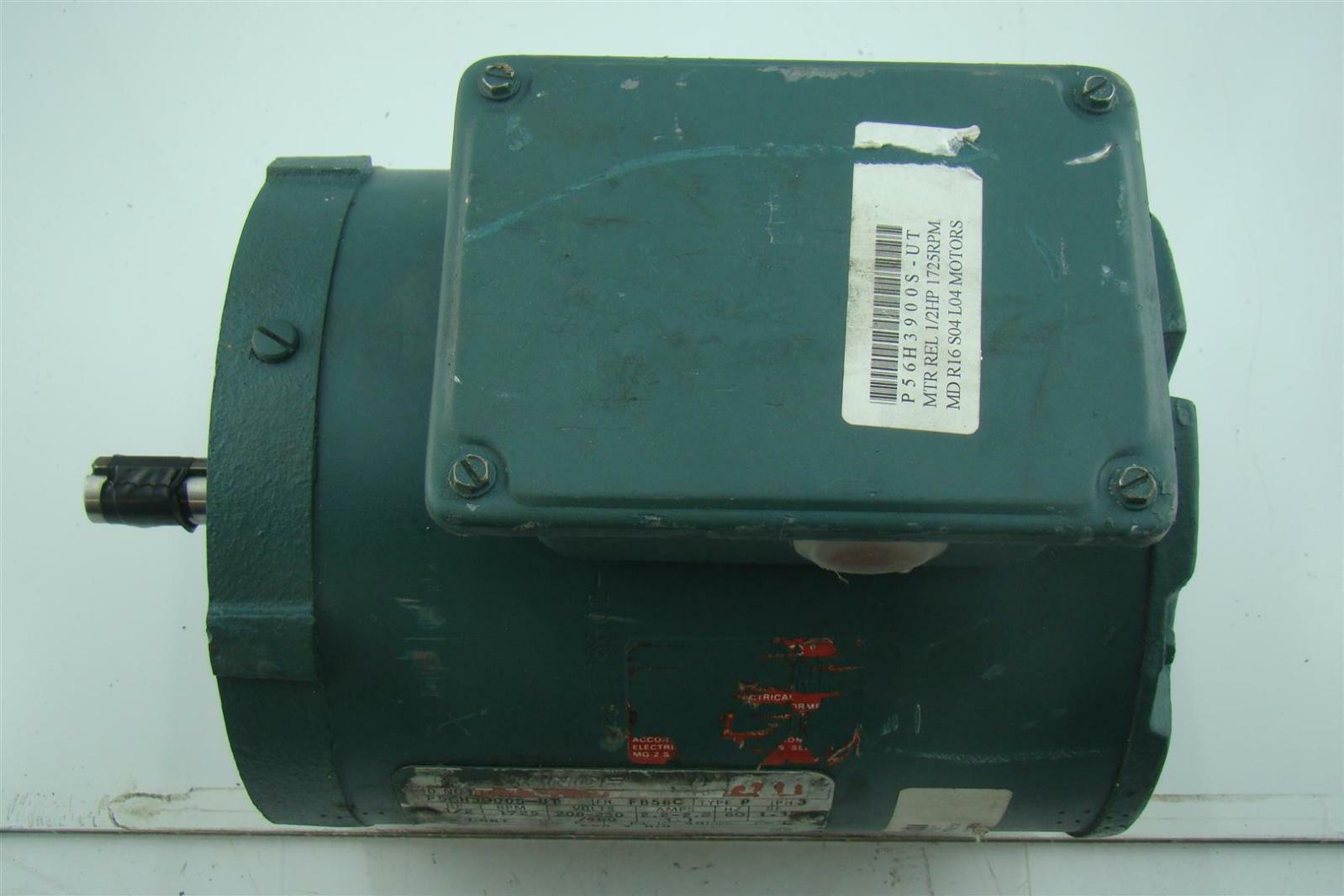 RELIANCE ELECTRIC COMPANY AC MOTOR 1/2HP 1725RPM 230/460V 3PH P56H3900S ...