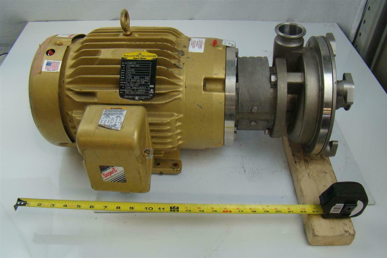 Ampco Pump Stainless Centrifugal ASP220-22-21 w/ Baldor Super E 10 HP ...