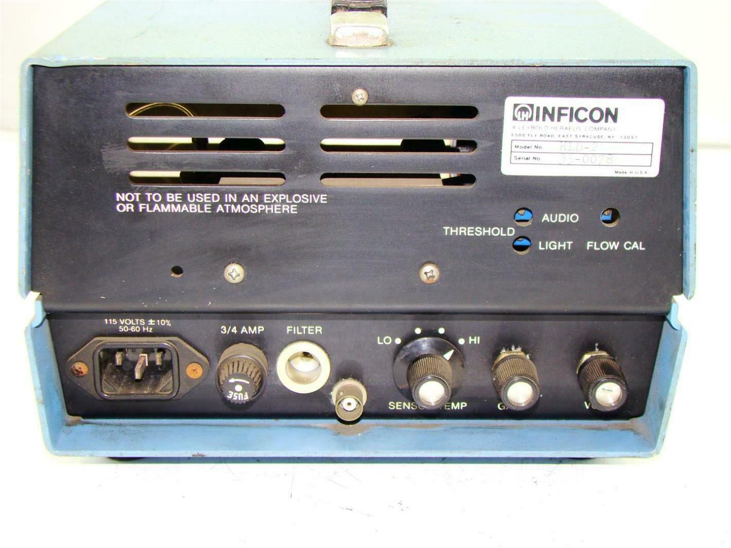 INFICON HALOGEN LEAK DETECTOR HLD-2 3/4 AMP 115 VOLTS | Joseph Fazzio ...