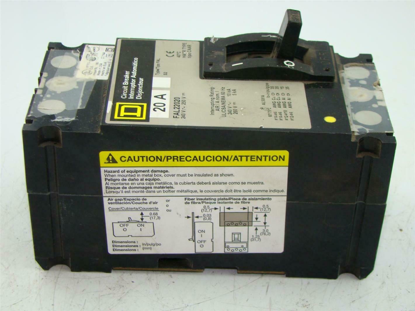 SQUARE D CIRCUIT BREAKER 240V 2 POLE 20A | Joseph Fazzio, Incorporated
