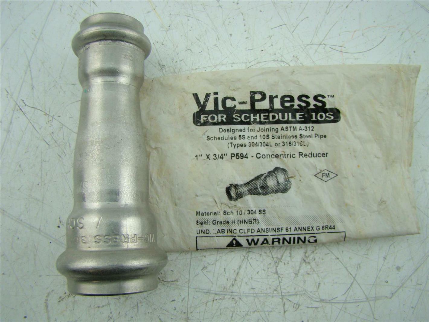 VICTAULIC - VIC-PRESS SS 1" X 3/4" P594 - CONCENTRIC REDUCER | Joseph ...