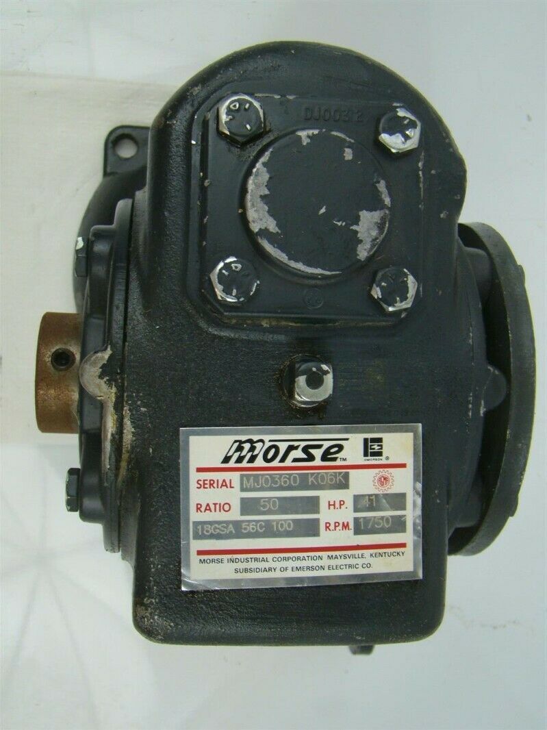 Morse gear reducer Ratio 50 HP 41 1750Rpm MJ0360 K06K 18GSA 56C 100 ...