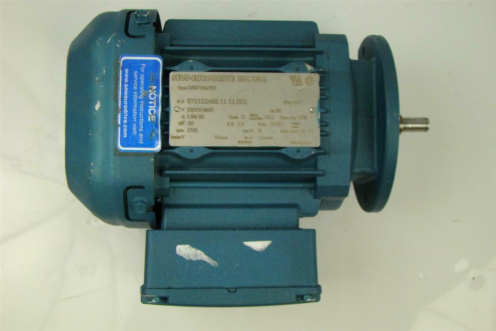 Sew-Eurodrive Electric. Motor 230/460V, 60Hz, .92A, .50Hp, 1700Rpm, 15/ ...