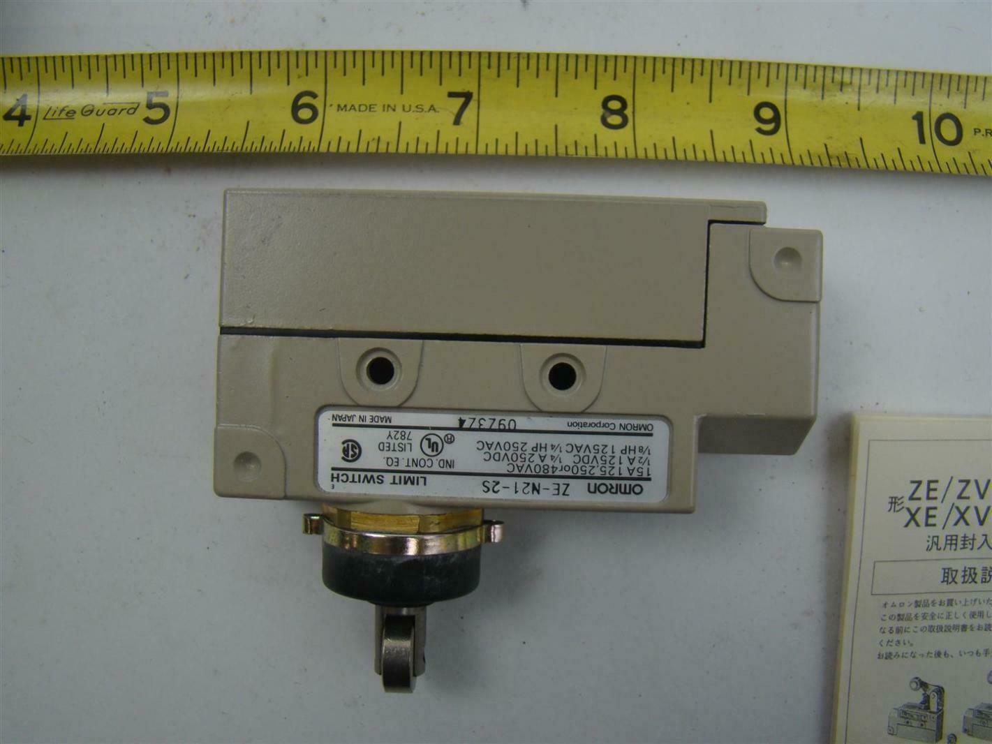 Omron Limit Switch 15A 125VAC Top Push Roller, Cross, Spring Return ZE ...